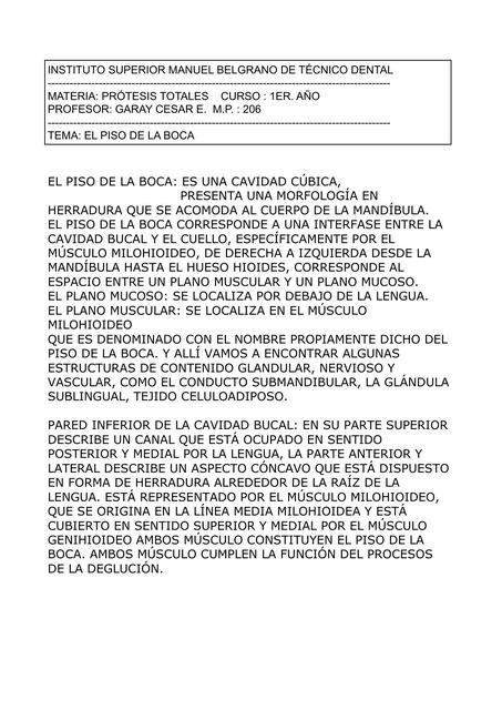 Piso de la boca | Cesar Garay | uDocz