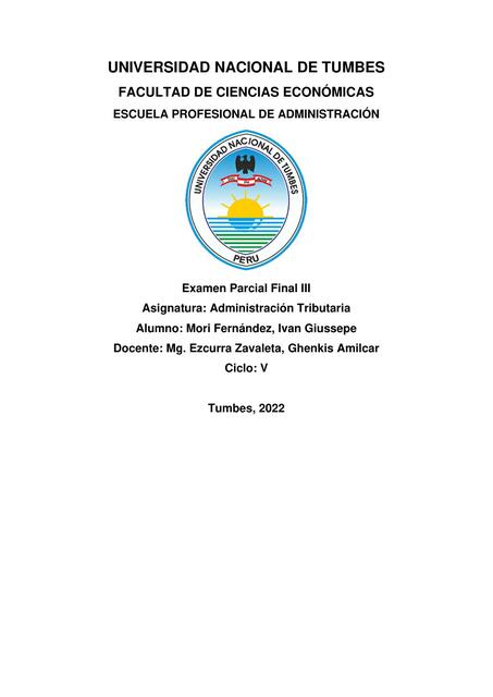 Examen Parcial Tributos | Giussepe Mori Fernández | uDocz