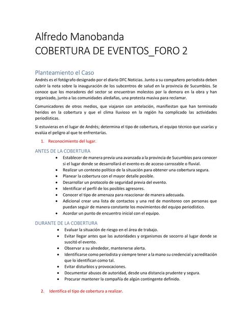 Análisis de cobertura periodística | alfredo manobanda | uDocz