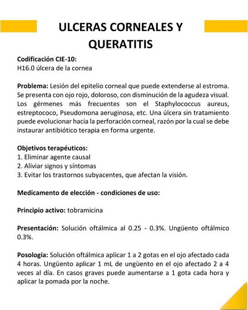 Ulceras corneales | Diego Israel Tipan, MD. - Apuntes Médicos | uDocz