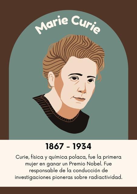 Flashcards de Científico famoso 6: Marie Curie | Por MARYURI LISBETH ...