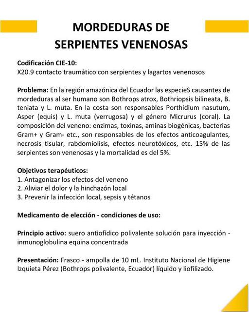 Mordeduras de serpientes venosas - definición - abordaje | Diego Israel ...