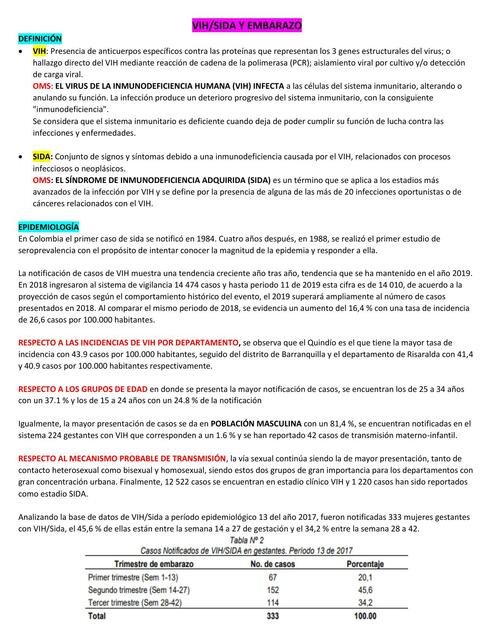 VIH SIDA y embarazo | Jess | uDocz