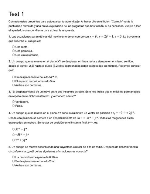 Test de vectores y magnitudes | uDocz