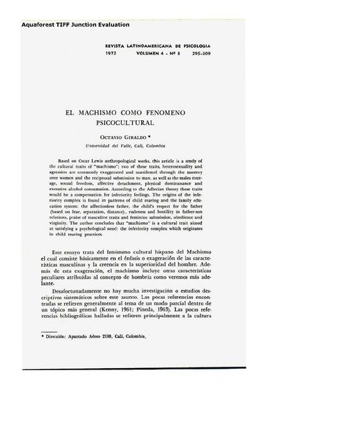 El Machismo como Fenómeno Psicocultural | universitemas13 | uDocz