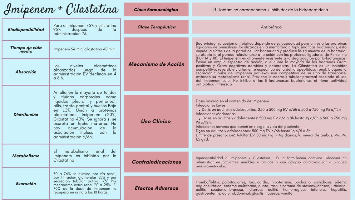 B-Lactámicos: Imipenem + Cilastatina | MARYURI LISBETH | uDocz