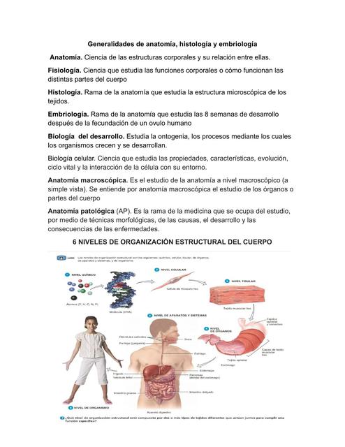 Generalidades de anatomía | ESPM MEDICINA | uDocz