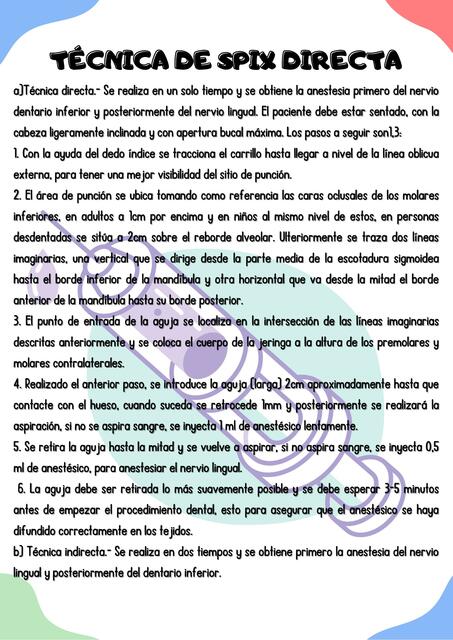 Técnica de Spix Directa | Alan Díaz | uDocz