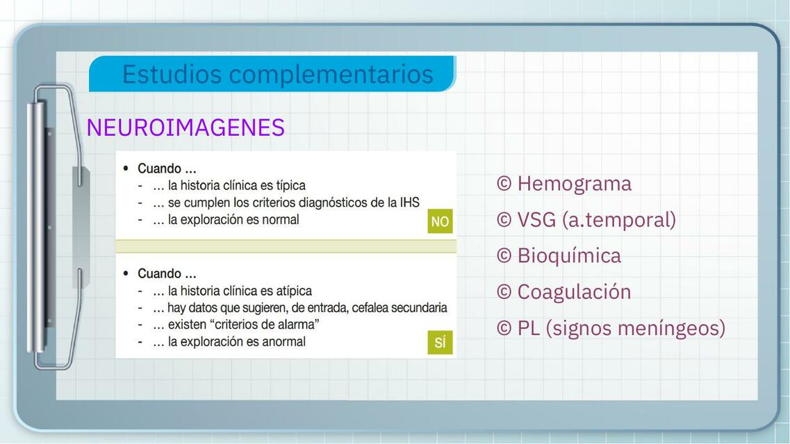 Estudios complementarios de cefalea | MARYURI LISBETH | uDocz