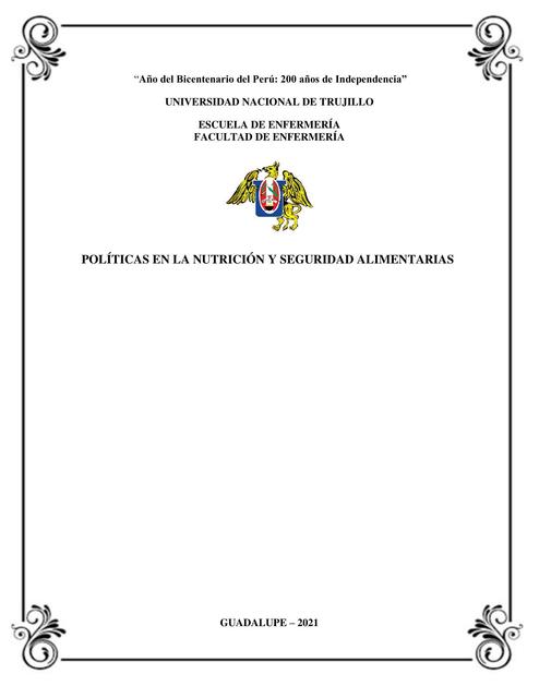 Políticas en la nutrición y seguridad alimentarias | ABC 123 | uDocz