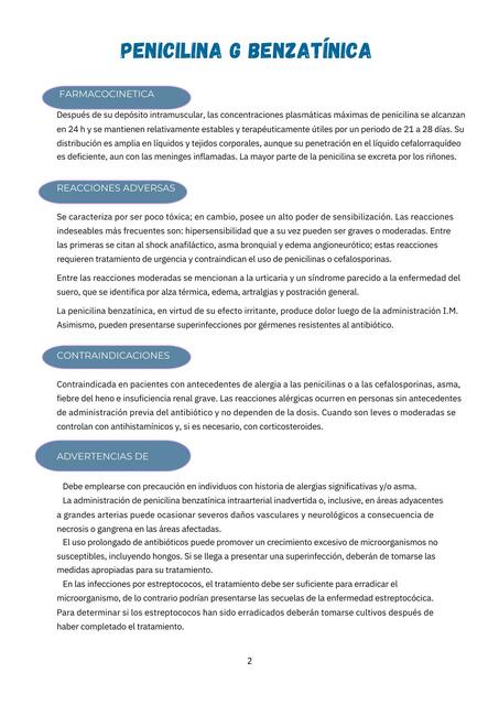Penicilina G Benzatínica | MARYURI LISBETH | uDocz