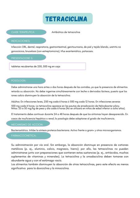 Tetraciclina | MARYURI LISBETH | uDocz