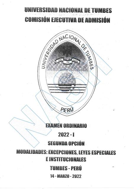 Examen ordinario 2022 - I segunda opción | Giussepe Mori Fernández | uDocz