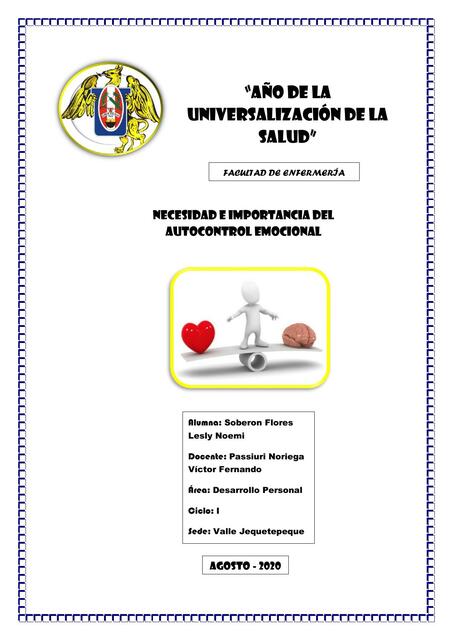 Necesidad e importancia del autocontrol emocional | ABC 123 | uDocz