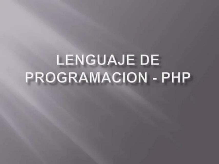 Lenguaje de programación PHP | MARYURI LISBETH | uDocz