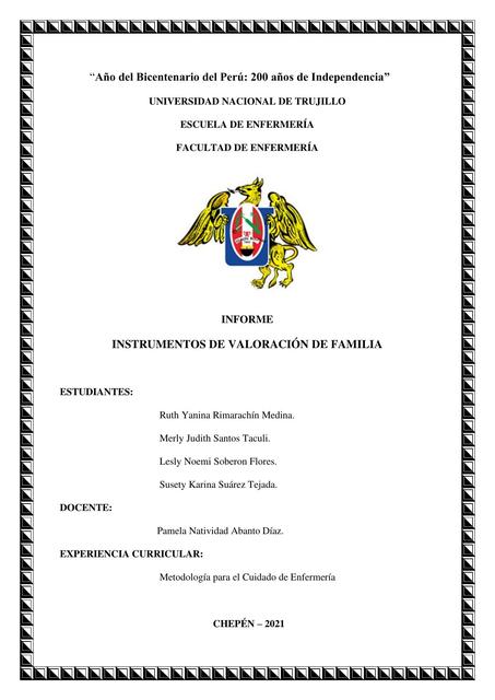 Instrumentos de valoración de familia | ABC 123 | uDocz