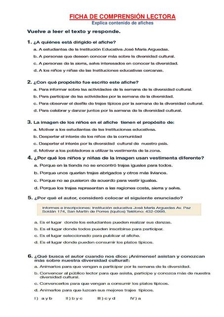 Ficha de comprensión lectora | ABC 123 | uDocz