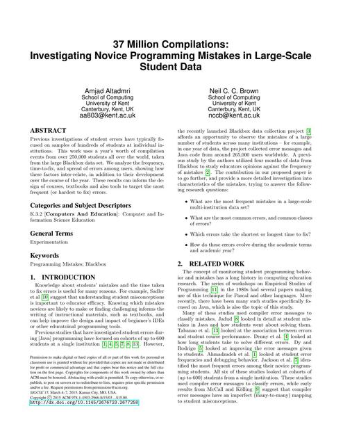 37m Compilations Investigating Novice Programming Mistakes Hackernews Udocz 
