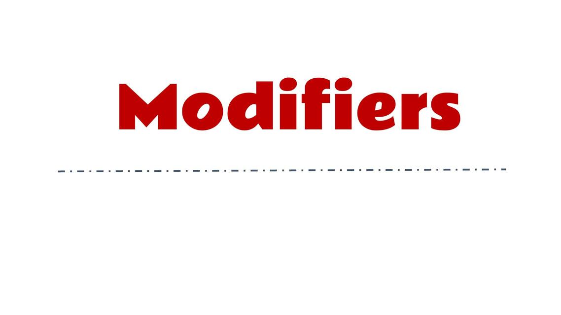 Modifiers | ABC 123 | uDocz