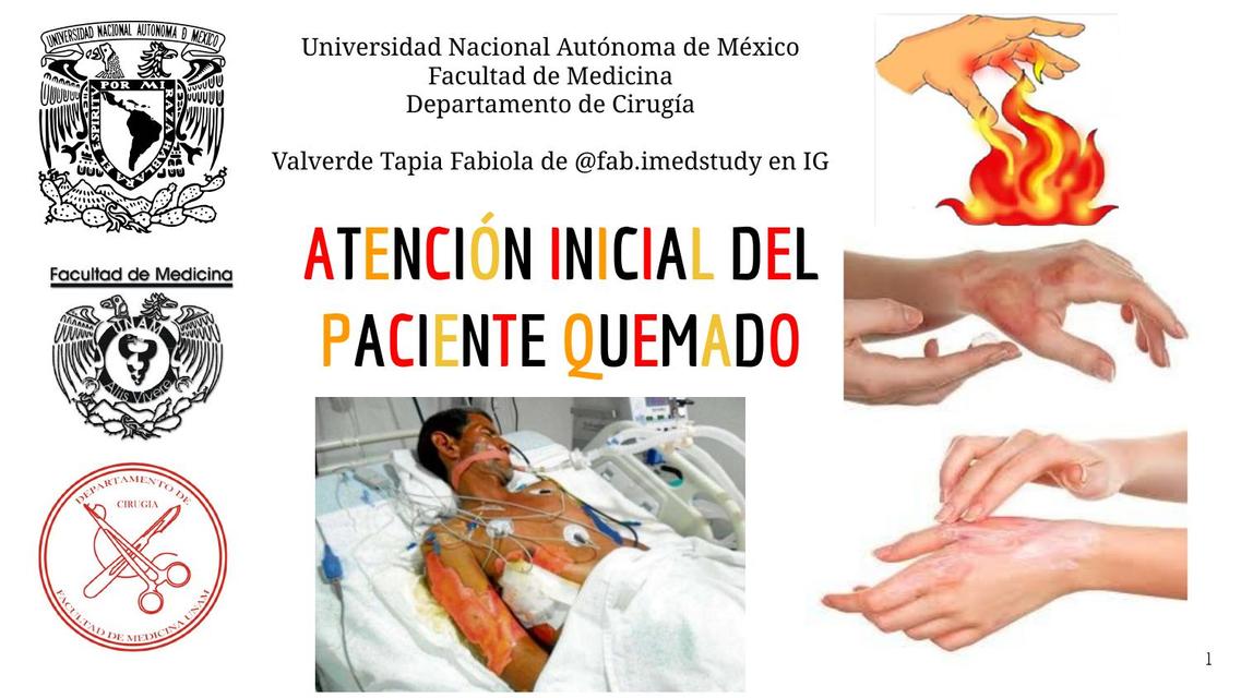 Atención inicial del paciente quemado en Cirugía | StudyNotesMex | uDocz