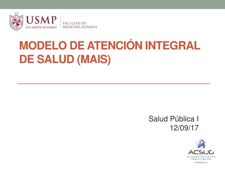 Modelo de atención integral de salud (MAIS) | Tiroxina Med 🩺 | uDocz