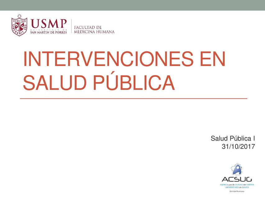 Intervenciones en salud pública | Tiroxina Med | uDocz