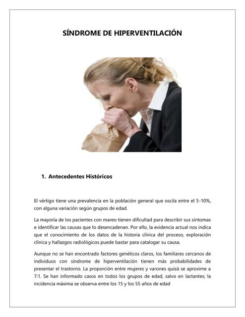 Síndrome De Hiperventilación Psiquiatría Diego Israel Tipan Md