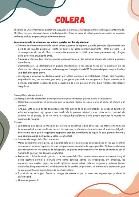 Cólera | MARYURI LISBETH | uDocz