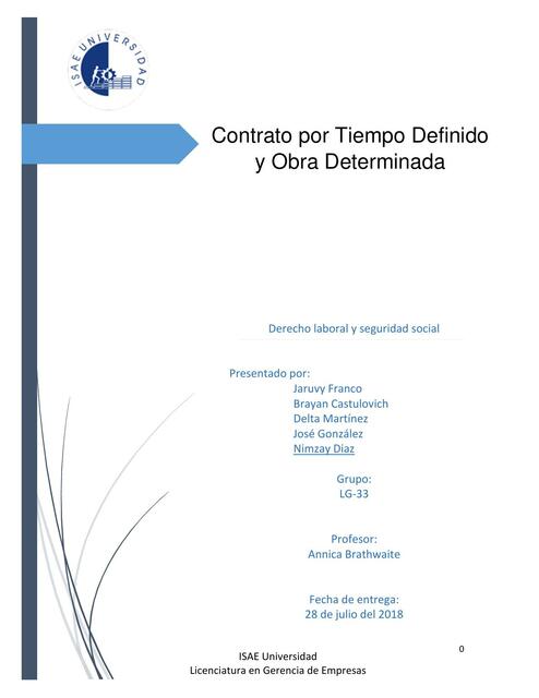 Flashcards de Contrato por Tiempo Definido y Obra Determinada | Por ...