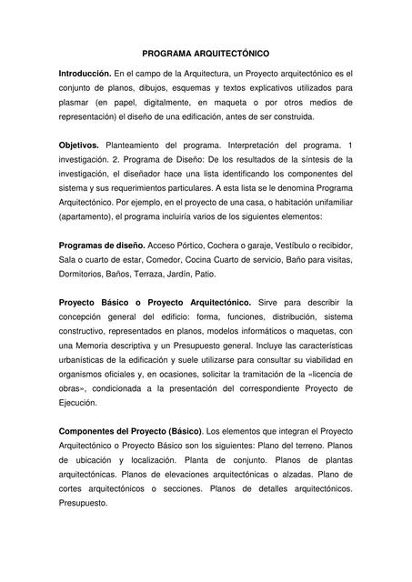PROGRAMA ARQUITECTÓNICO | VIKEN RODRAM | uDocz