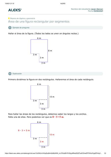 Área de una Figura Rectangular por Segmentos | ALARCON BERMUDEZ JAVIER ...