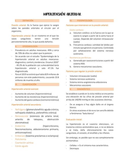 Hipertensión arterial | Ana Guadalupe Ruiz Rodriguez | uDocz