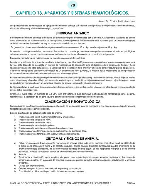 Sindrome anémico | uDocz