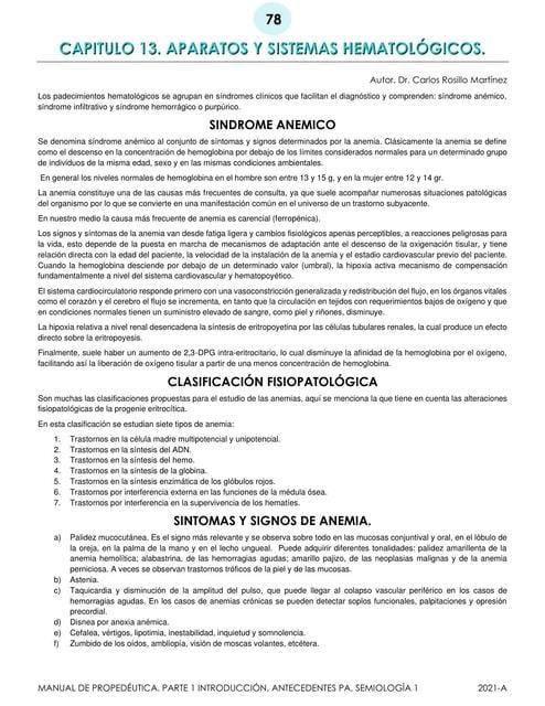 Síntomas y signos de anemia | uDocz