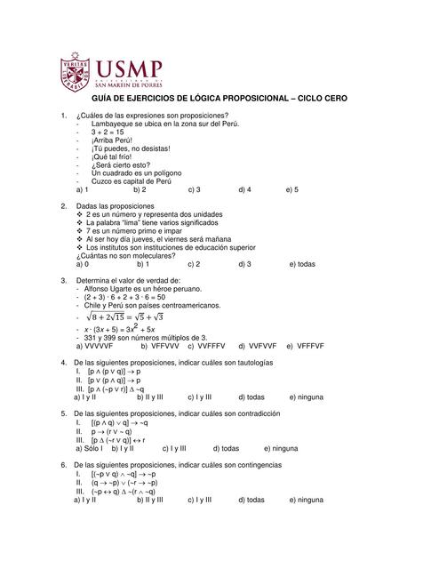 Practica Lógica Proposicional | Tiroxina Med | uDocz