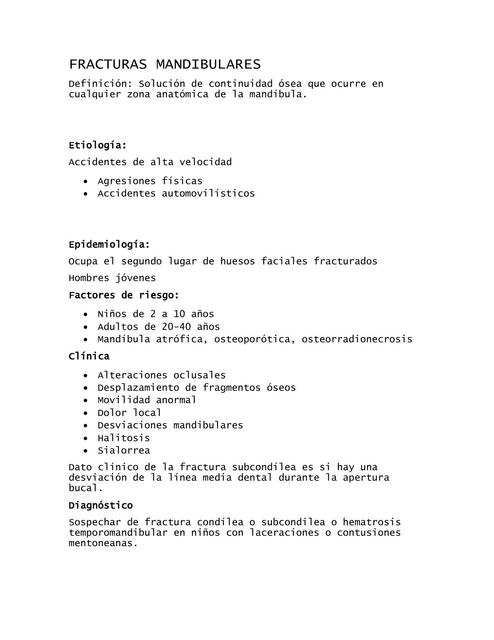 Resúmenes de Fracturas mandibulares | Descarga apuntes de Fracturas ...