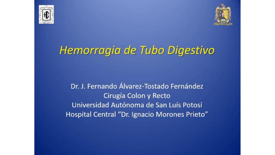 Hemorragia de tubo digestivo | uDocz