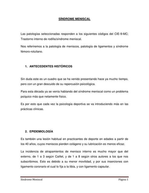 Síndrome meniscal - psiquiatría | Apuntes Médicos - Diego Israel Tipan ...