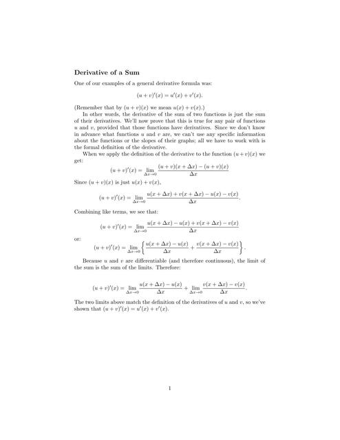 Derivative of a Sum | apuntesdeingenieria | uDocz