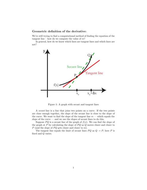 Geometric deﬁnition of the derivative | apuntesdeingenieria | uDocz