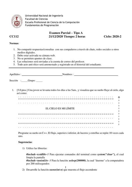 Examen De Programación Apuntesdeingenieria Udocz