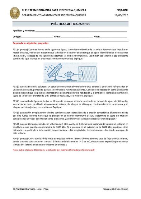PRÁCTICA CALIFICADA N° 01 | Study Ingenieros | uDocz
