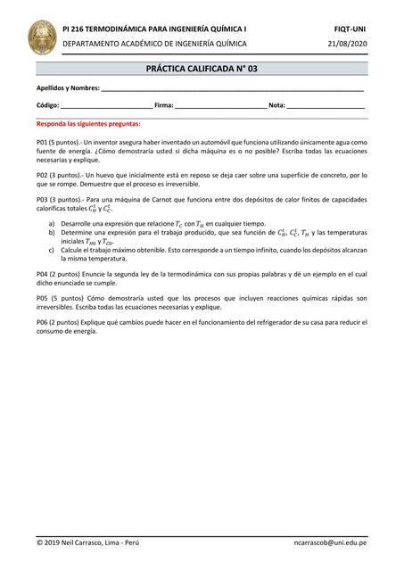 Práctica termodinámica para ingeniería química | Study Ingenieros | uDocz