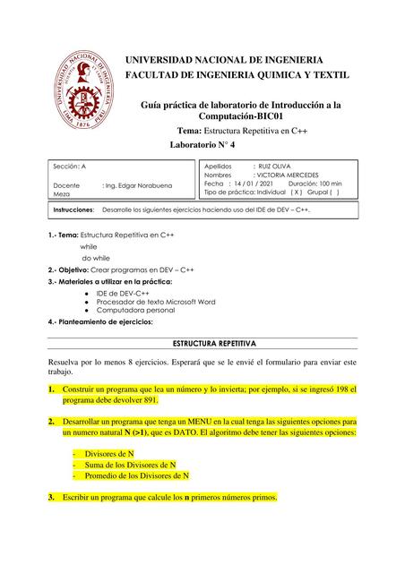 Estructura repetitiva | Study Ingenieros | uDocz