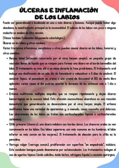 Úlceras e inflamación de los labios | Alan Díaz | uDocz
