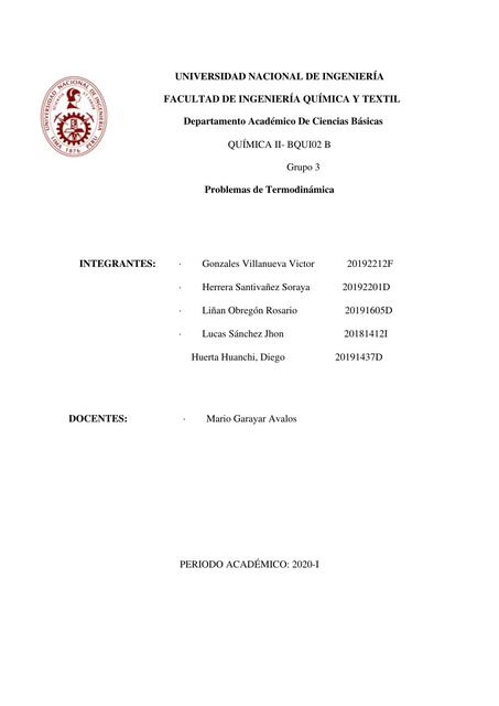 Problemas de Termodinámica | Study Ingenieros | uDocz