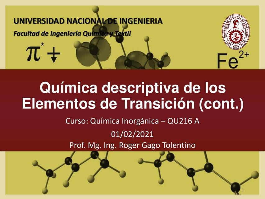 Química descriptiva de los elementos de transición | Study Ingenieros ...