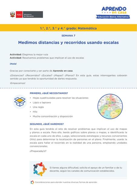 Medimos distancias y recorridos usando escalas | Unidocs | uDocz