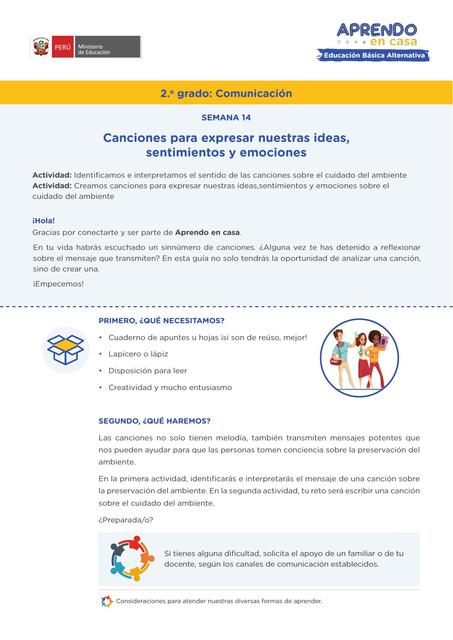 Canciones para expresar nuestras ideas | Unidocs | uDocz
