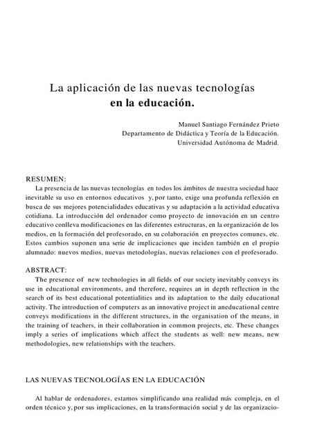 La aplicación de las nuevas tecnologías en la educación | Laura Angélica Duarte | uDocz